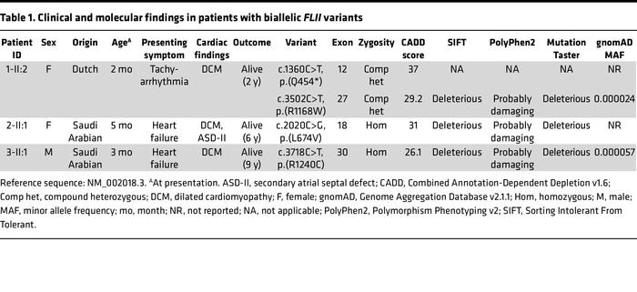 JCI Insight - Biallelic variants in FLII cause pediatric cardiomyopathy ...